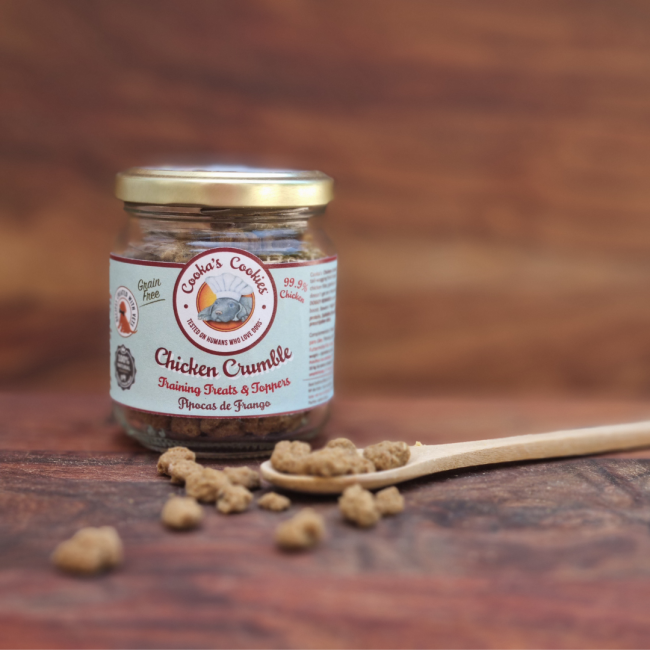 Chicken Crumble - dehydrated treats for cats and dogs Cooka's Cookies